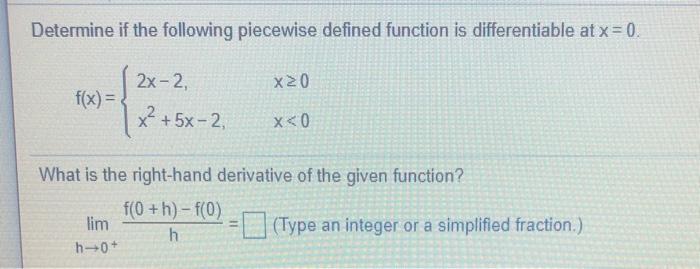 Solved ++find the left hand derivative ++is the function | Chegg.com
