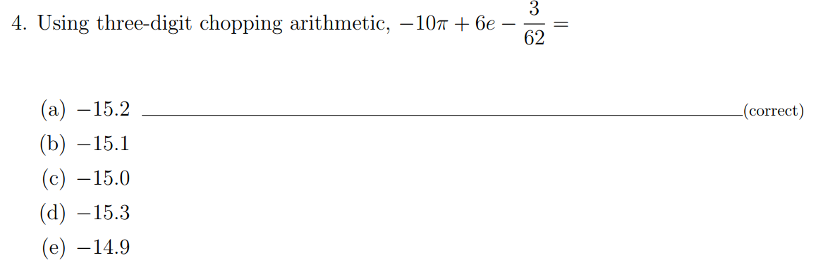 Solved Using three-digit chopping arithmetic, | Chegg.com
