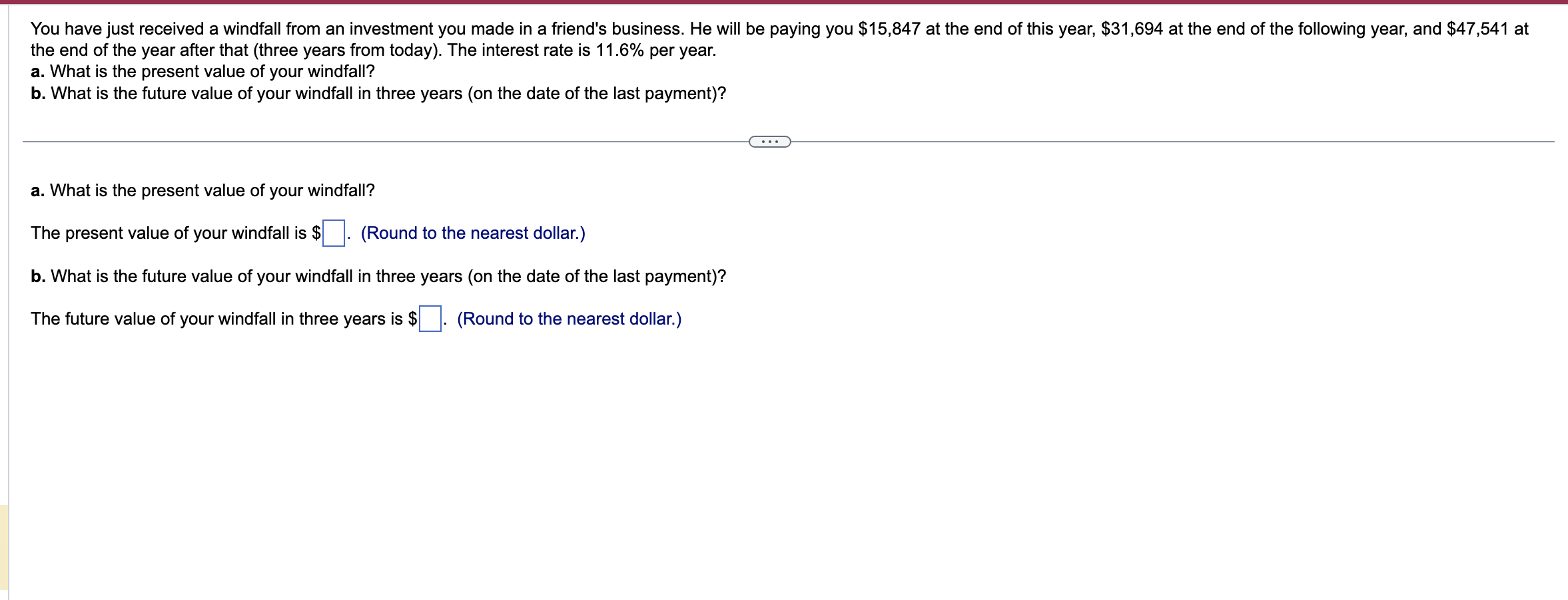 Solved You have just received a windfall from an investment | Chegg.com