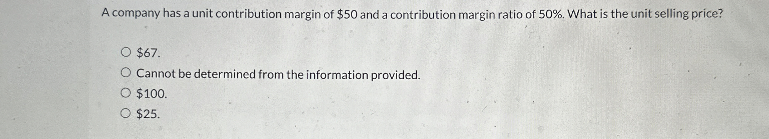 High Quality SOLUTION A company has a unit contribution margin of $50 ﻿and | Chegg.com