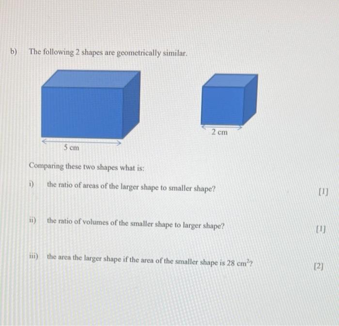 Solved b) The following 2 shapes are geometrically similar. | Chegg.com