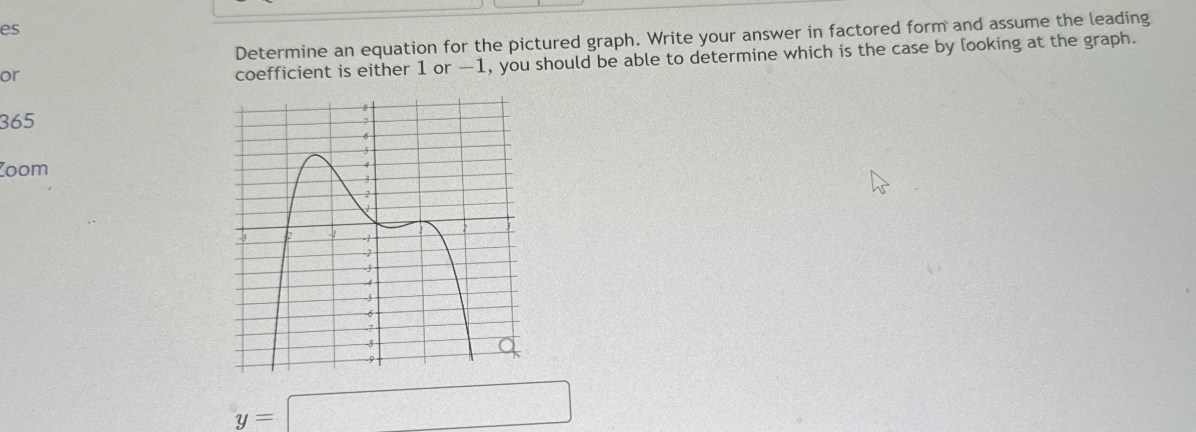 Solved Determine an equation for the pictured graph. Write | Chegg.com