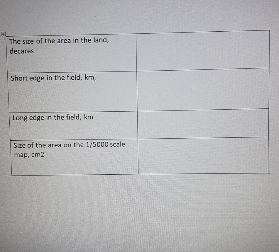 Solved 1/3000 scaled of a rectangular parcel with the long | Chegg.com
