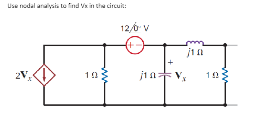 Solved Use nodal analysis to find Vx ﻿in the circuit: | Chegg.com