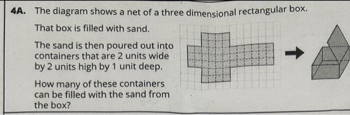 Solved 4A. The diagram shows a net of a three dimensional | Chegg.com