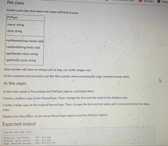 Solved PersonType class Create a person class that stores | Chegg.com