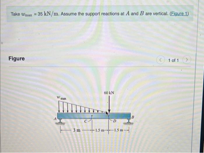 Solved Take Wmax = 35 kN/m. Assume the support reactions at | Chegg.com Solved Take Wmax = 35 kN/m. Assume the support reactions at | Chegg.com