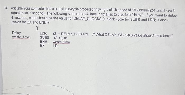 Solved Assume your computer has a one single-cycle processor | Chegg.com