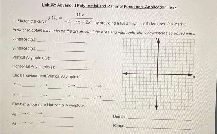 Solved Advanced Rational and Polynomial functions. Please | Chegg.com