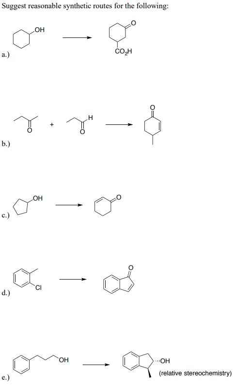 Can you please draw out the synthetic routes for each | Chegg.com