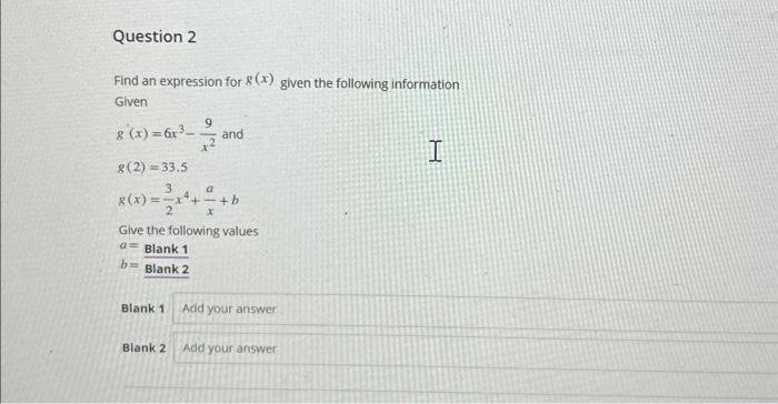 Solved Find an expression for g(x) given the following | Chegg.com