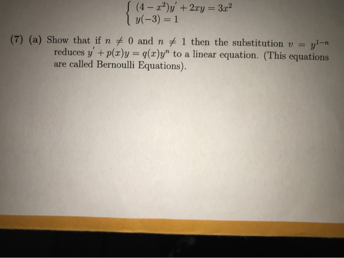 Solved (b) Using the substitution in (a) above solve the | Chegg.com