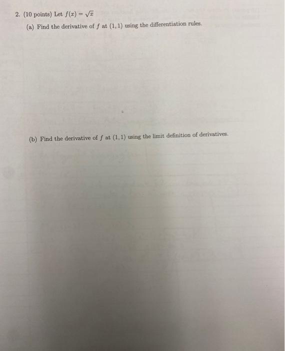 Solved 1. (10 points) Evaluate the limits of the following | Chegg.com