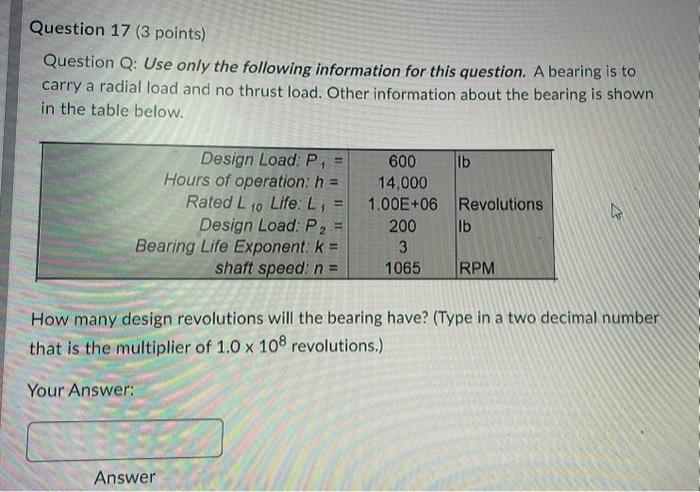 Solved Question 17 (3 points) Question Q: Use only the | Chegg.com