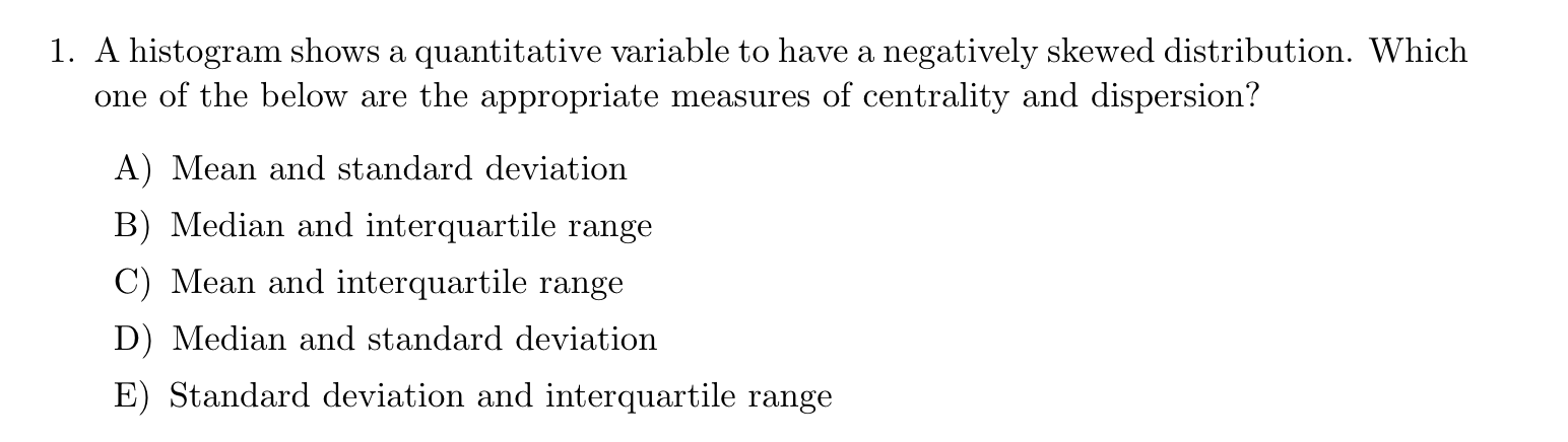 Solved A histogram shows a quantitative variable to have a | Chegg.com