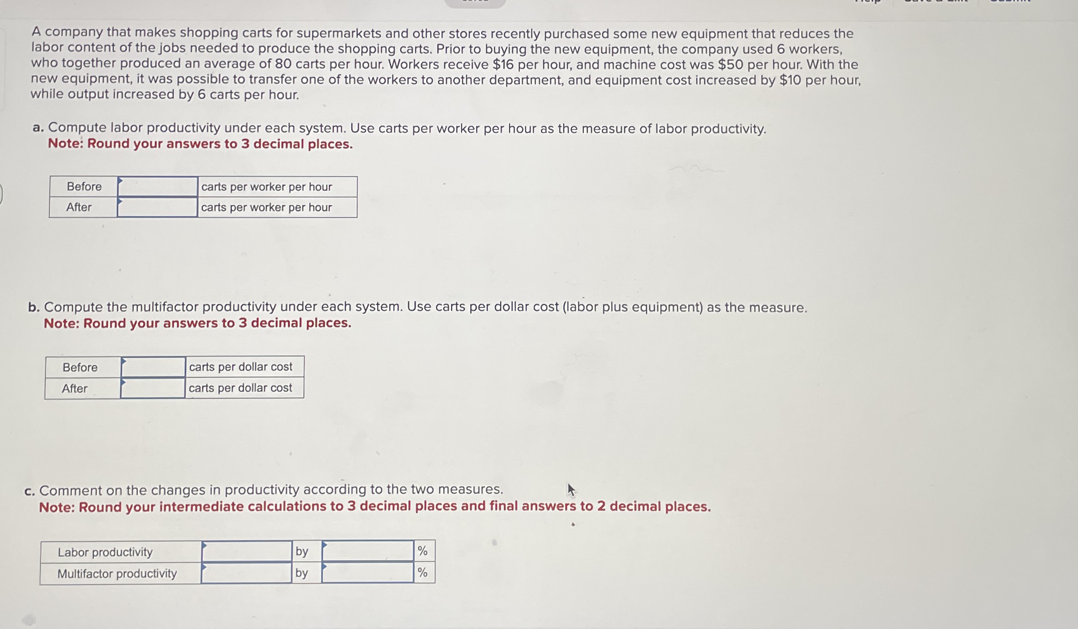 Solved A company that makes shopping carts for supermarkets | Chegg.com