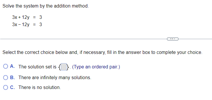 Solved Solve the system by the addition | Chegg.com