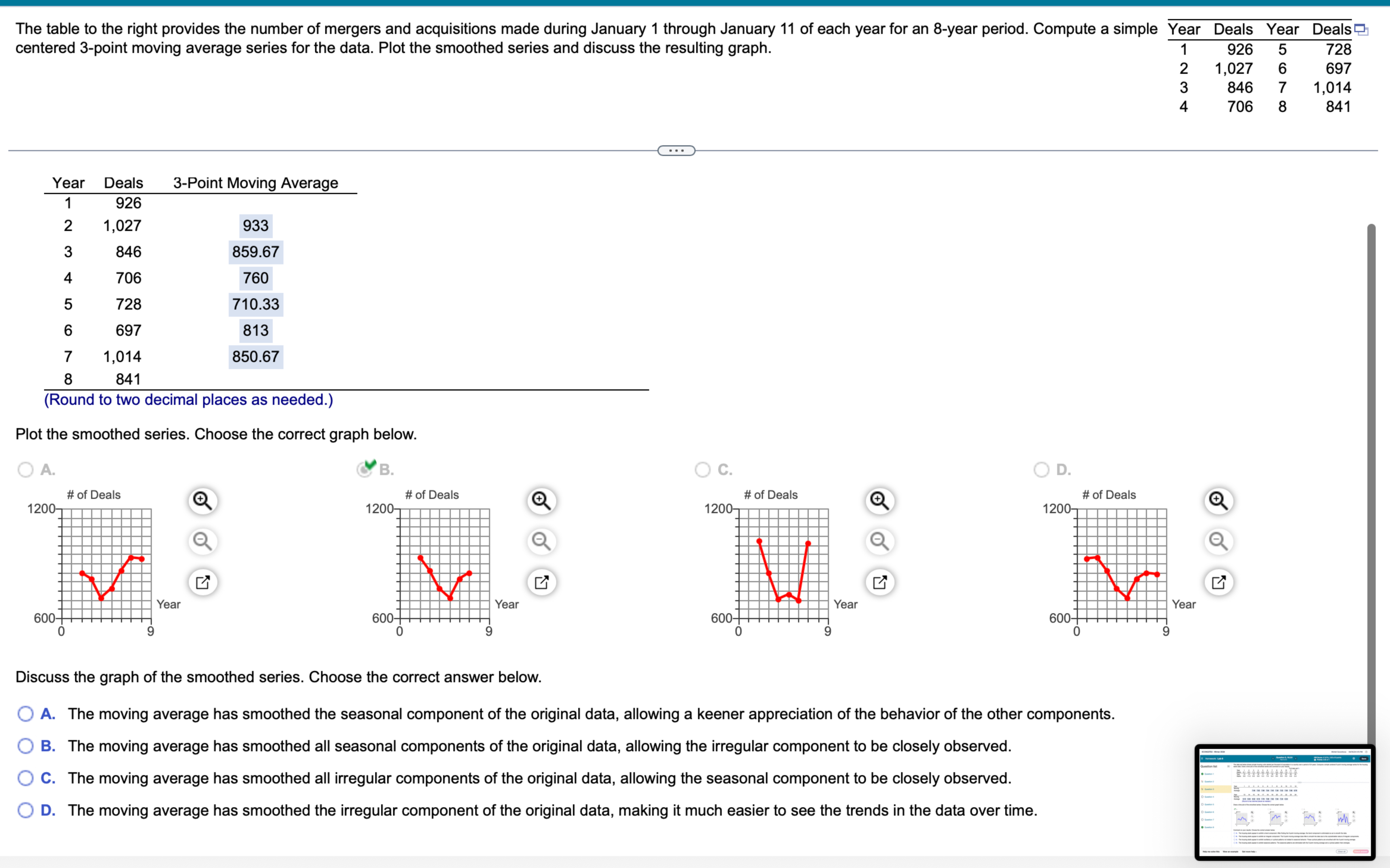 Solved The table to the right provides the number of mergers | Chegg.com