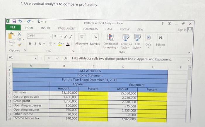 Solved FILE Paste A1 1. Use vertical analysis to compare | Chegg.com