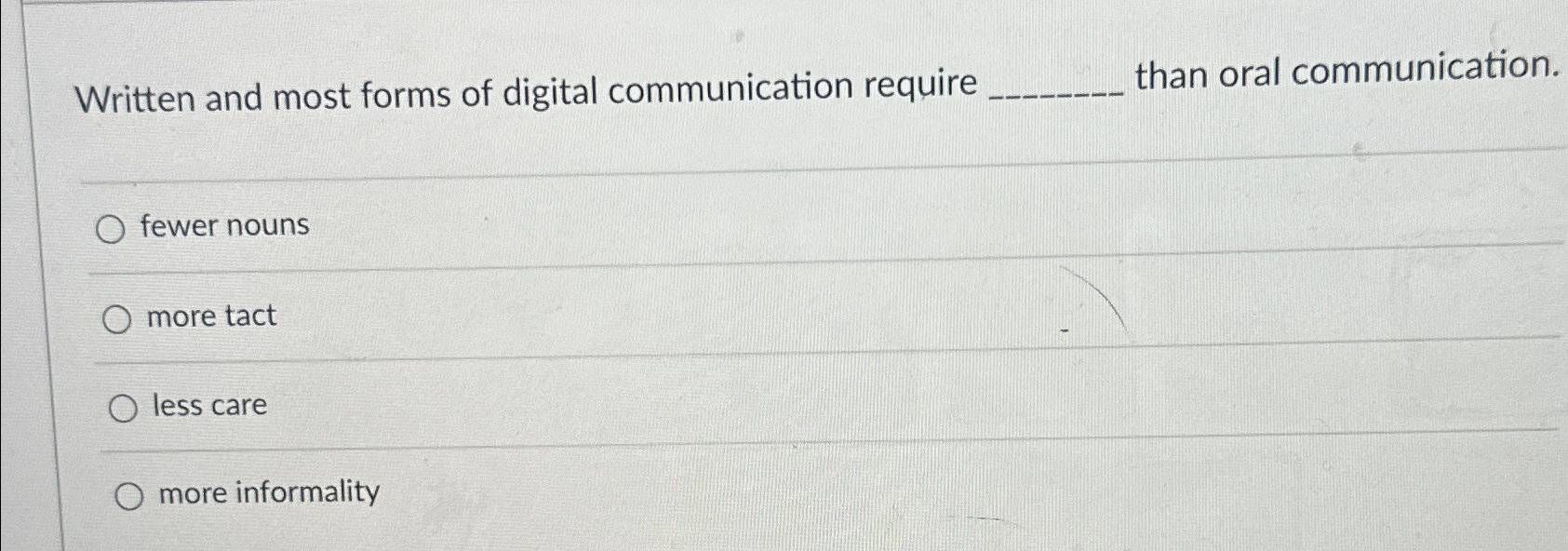 Solved Written and most forms of digital communication | Chegg.com