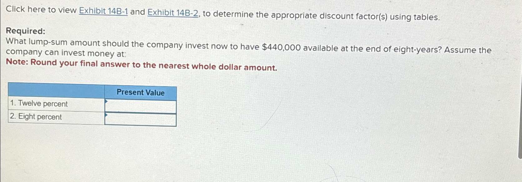 Solved Click here to view Exhibit 14B-1 ﻿and Exhibit 14B-2, | Chegg.com