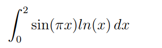 Solved ∫02sin(πx)ln(x)dx .Calculate the following integral | Chegg.com
