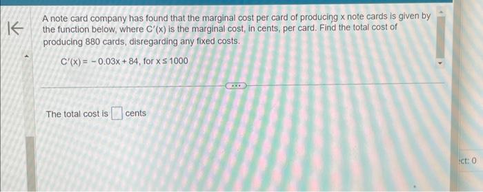 Solved A note card company has found that the marginal cost | Chegg.com