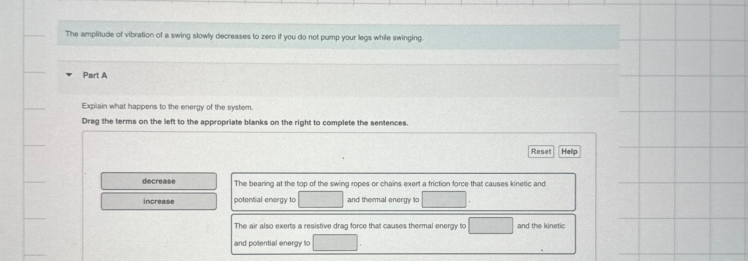 Solved The amplitude of vibration of a swing slowly | Chegg.com