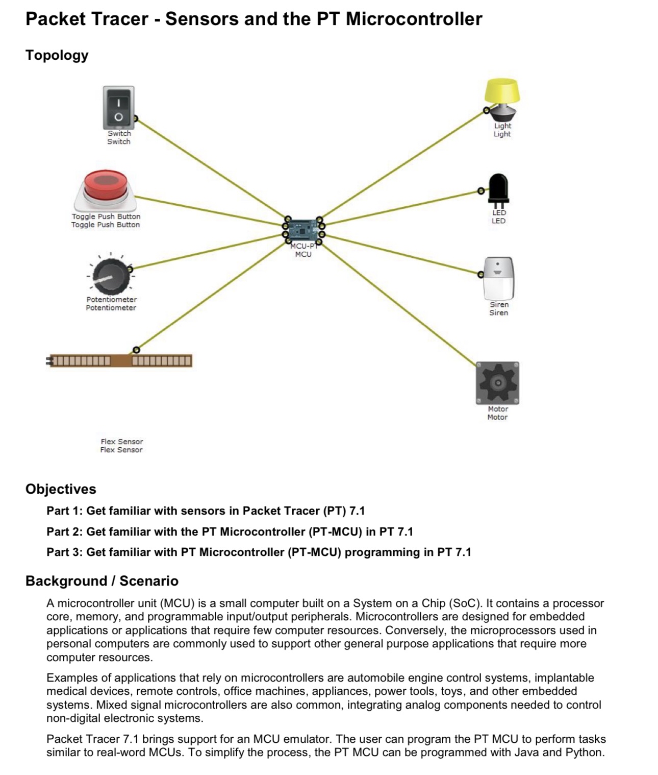 Solved Packet Tracer - ﻿Sensors and the PT | Chegg.com