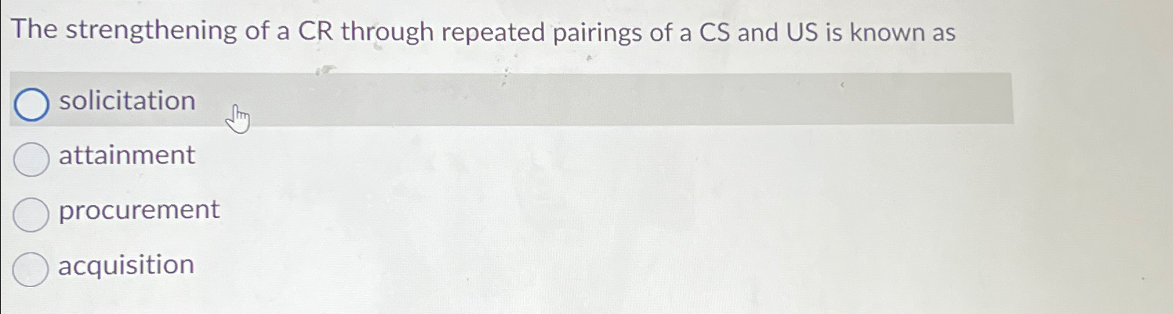 Solved The strengthening of a CR through repeated pairings | Chegg.com