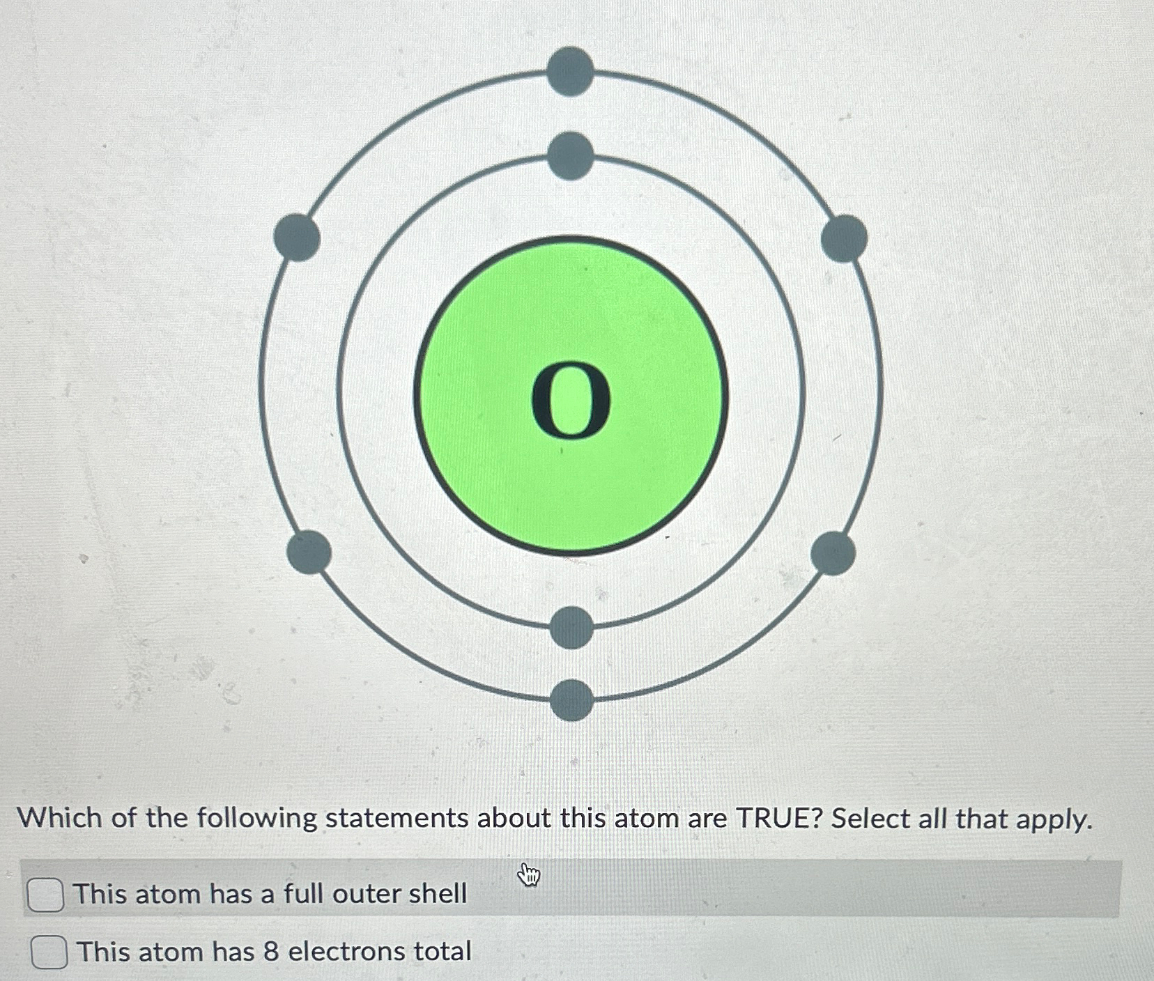 Solved Which of the following statements about this atom are | Chegg.com