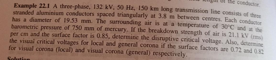 Solved Example 22.1 A three-phase, 132 kV, 50 Hz, 150 km | Chegg.com