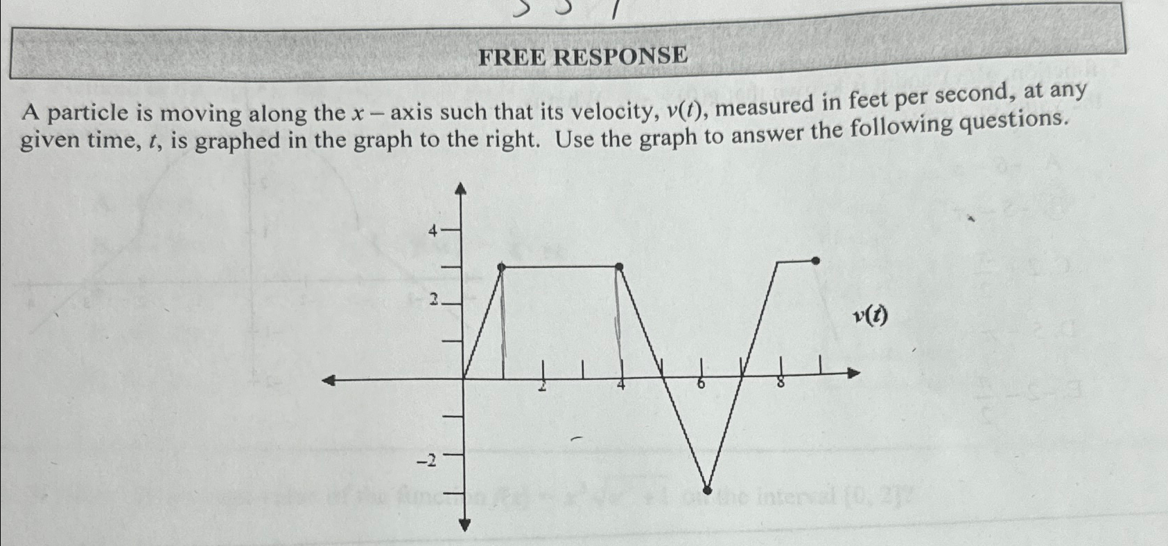 FREE RESPONSEA particle is moving along the x-axis | Chegg.com