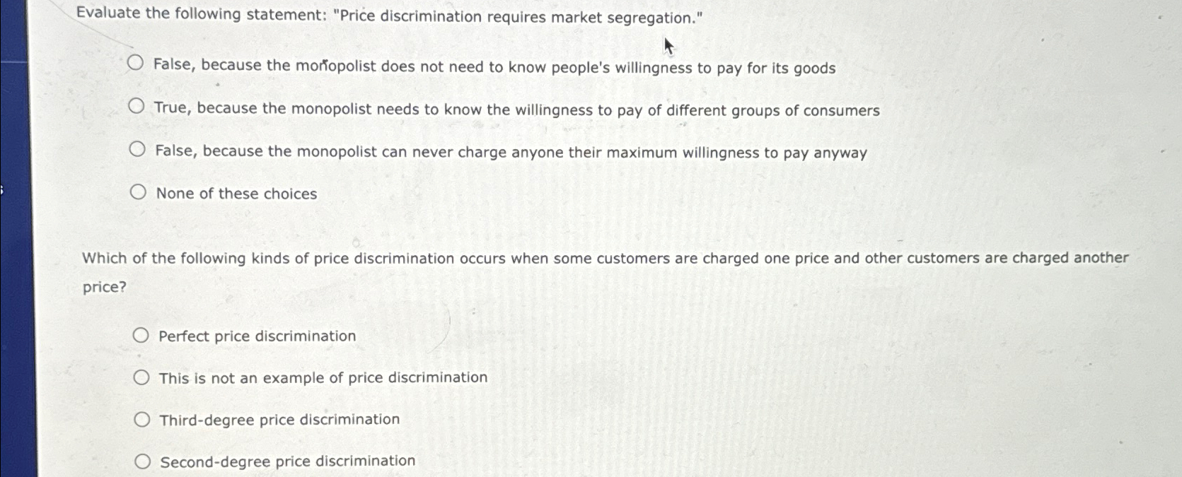 Solved Evaluate the following statement: "Price | Chegg.com