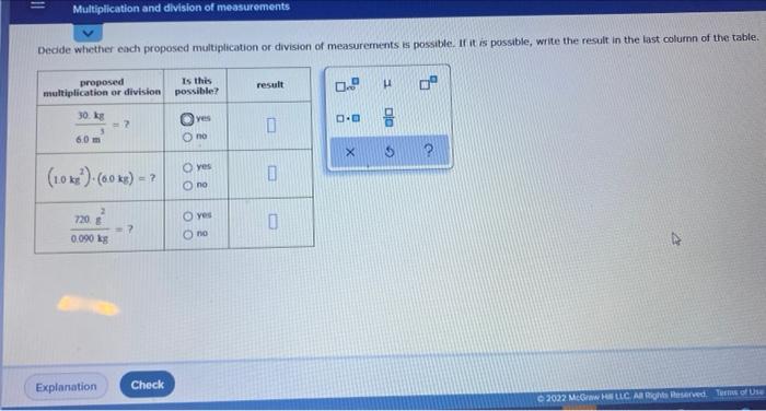 Solved = Multiplication and division of measurements Decide | Chegg.com