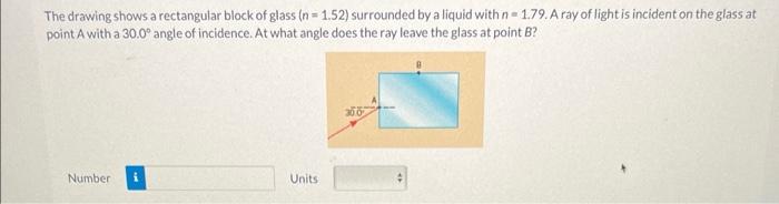 Solved The drawing shows a rectangular block of glass ( | Chegg.com