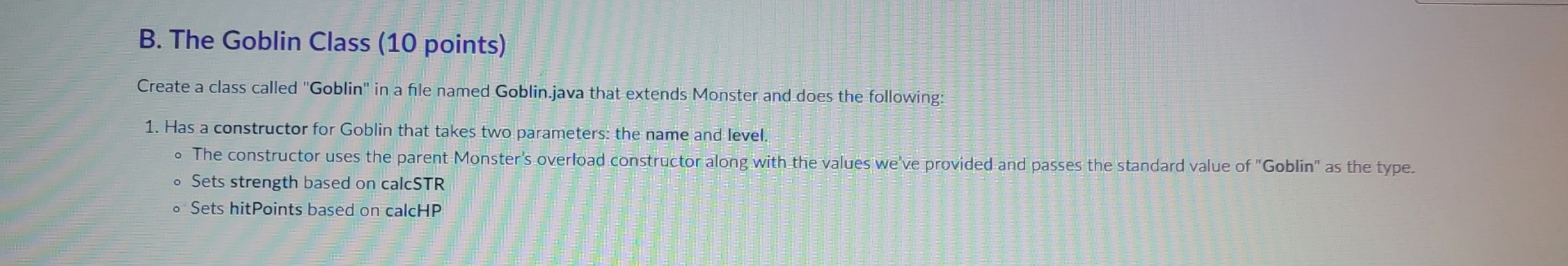Solved Create a class called "Goblin" in a file named | Chegg.com