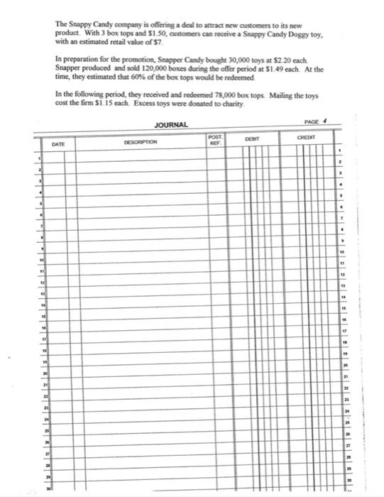 The Snappy Candy company is offering a deal to | Chegg.com