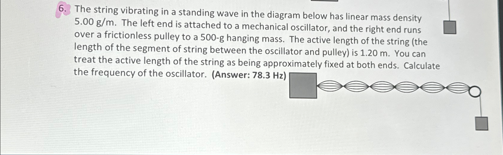 Solved The string vibrating in a standing wave in the | Chegg.com