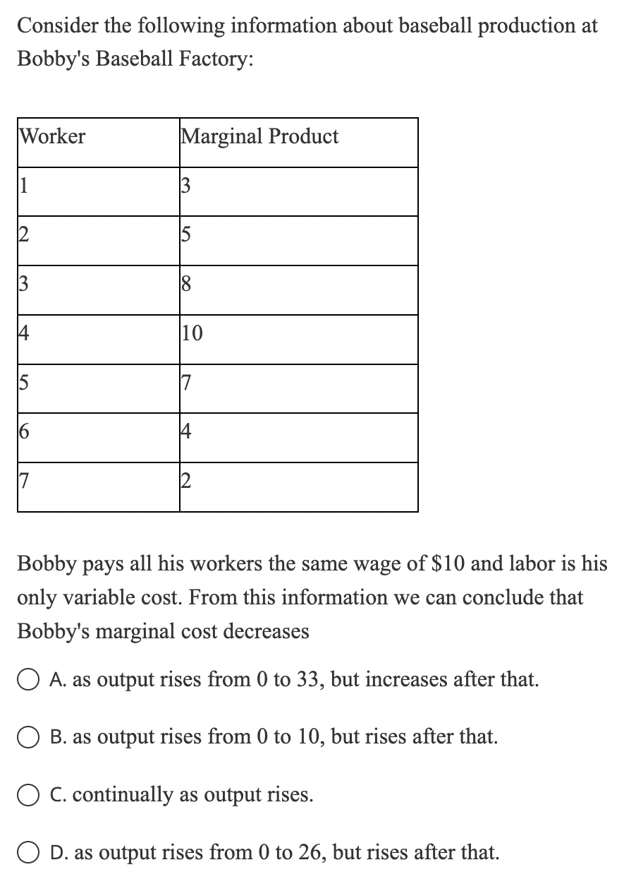 Solved Consider the following information about baseball | Chegg.com