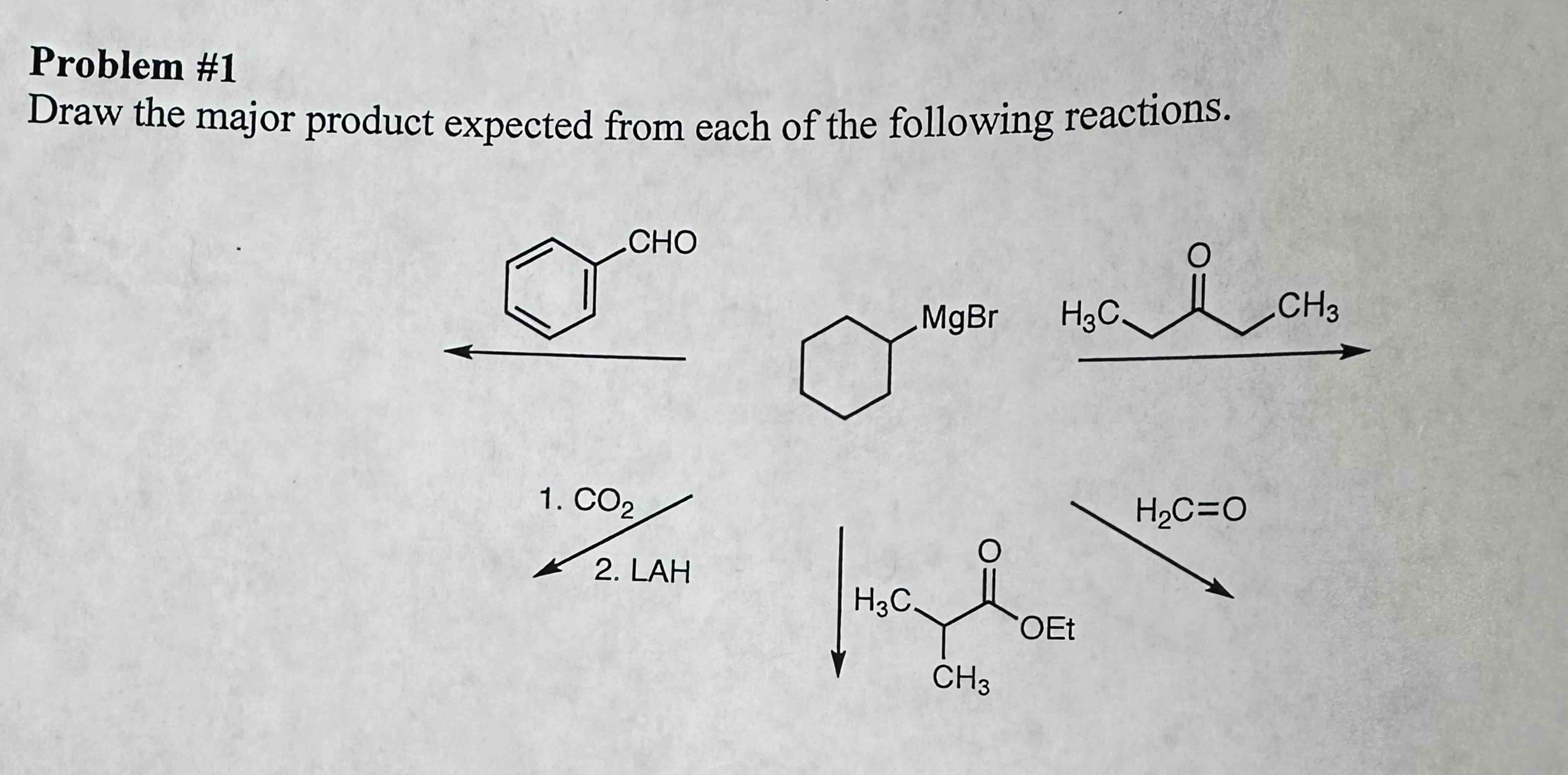 Solved Problem #1Draw the major product expected from each | Chegg.com