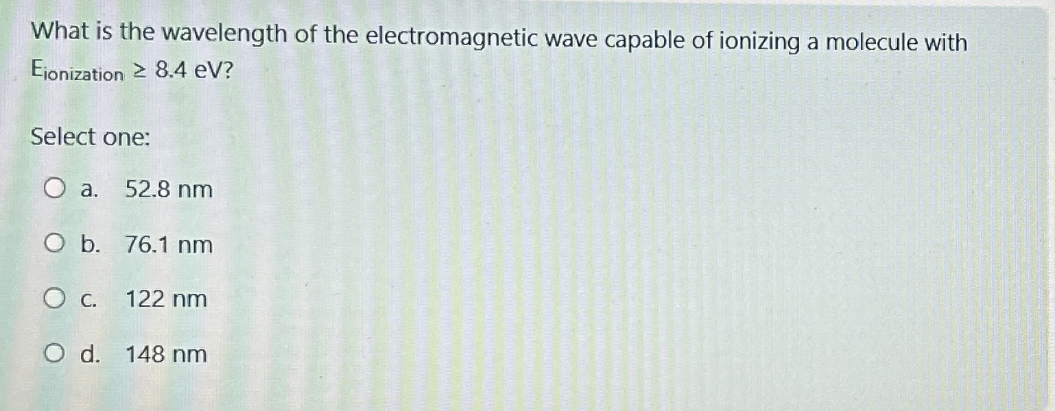 Solved What is the wavelength of the electromagnetic wave | Chegg.com