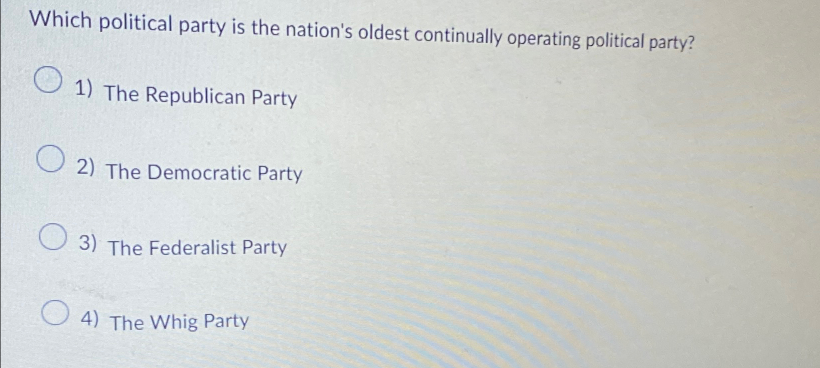 Solved Which political party is the nation's oldest | Chegg.com