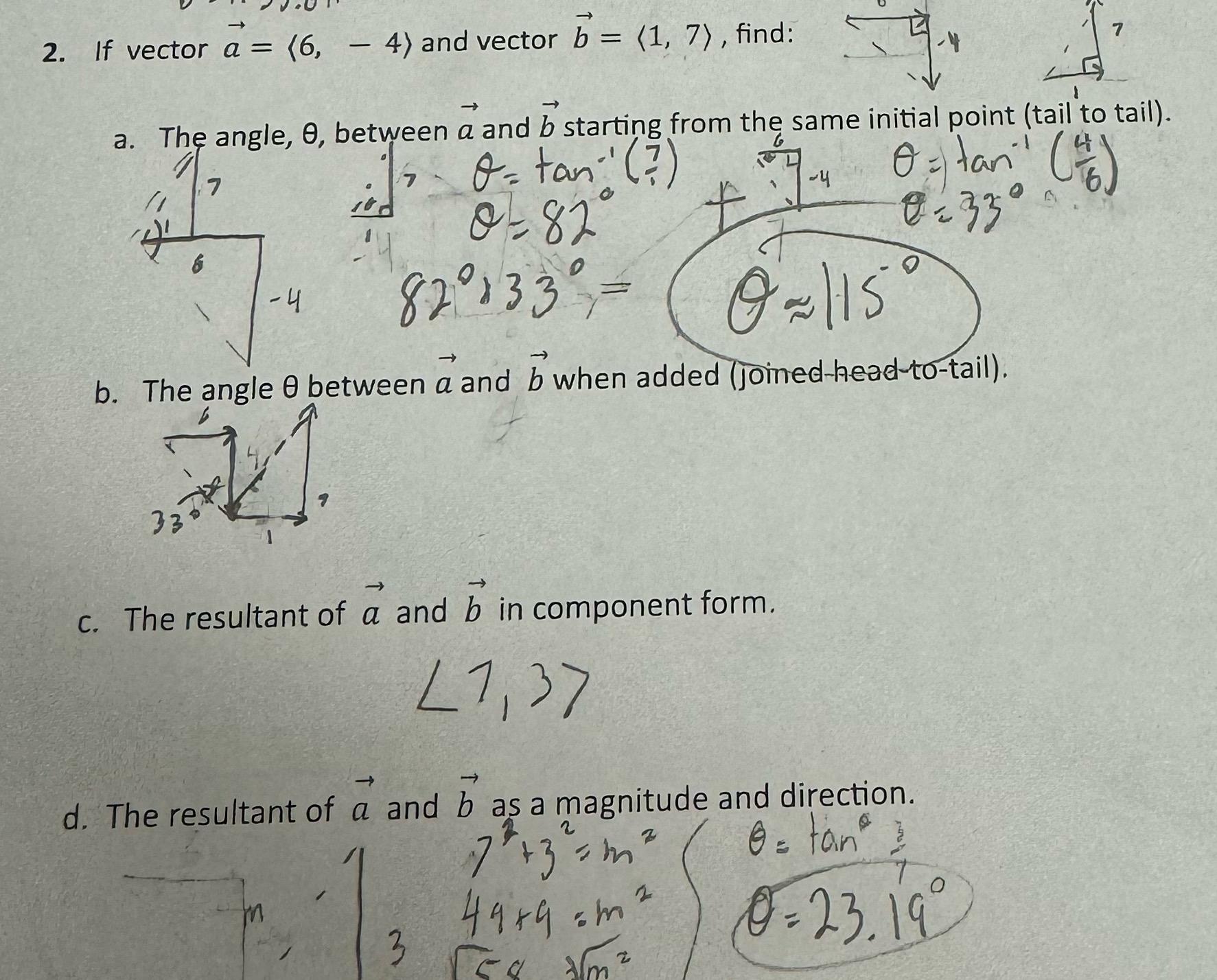 Solved If vector vec(a)=(:6,-4:) ﻿and vector vec(b)=(:1,7:), | Chegg.com