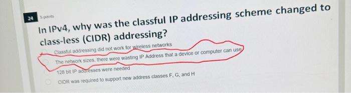 Solved In IPv4, why was the classful IP addressing scheme | Chegg.com