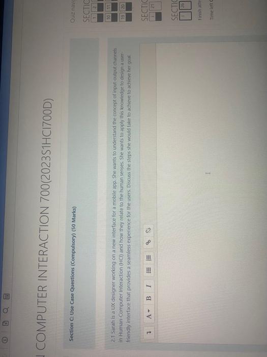 Solved COMPUTER INTERACTION 700(202351HCI1700D) Section C: | Chegg.com