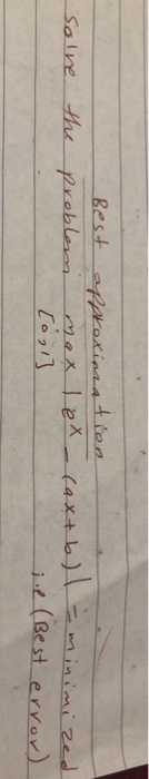 Best Approximation Q: solve the problem max lex | Chegg.com