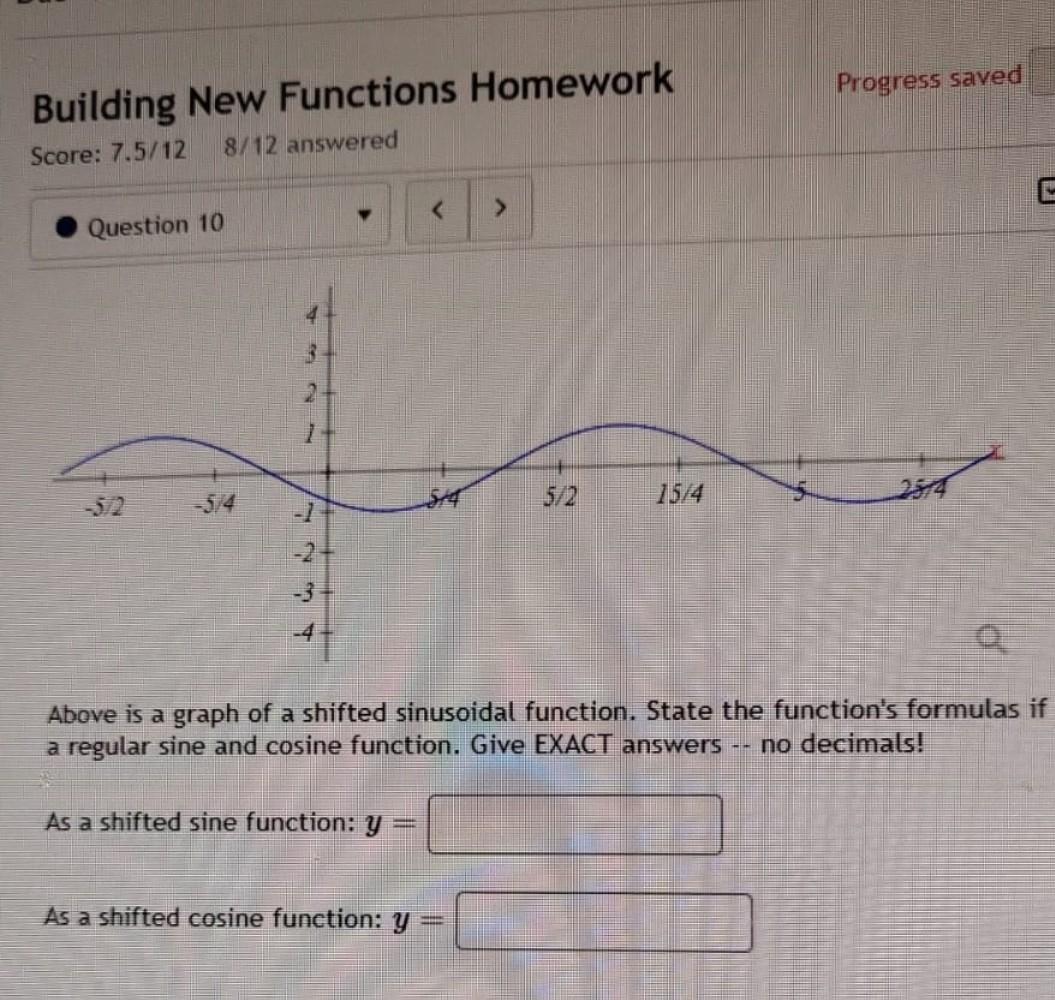 Solved Building New Functions Homework Progress savec Score: | Chegg.com Solved Building New Functions Homework Progress savec Score: | Chegg.com
