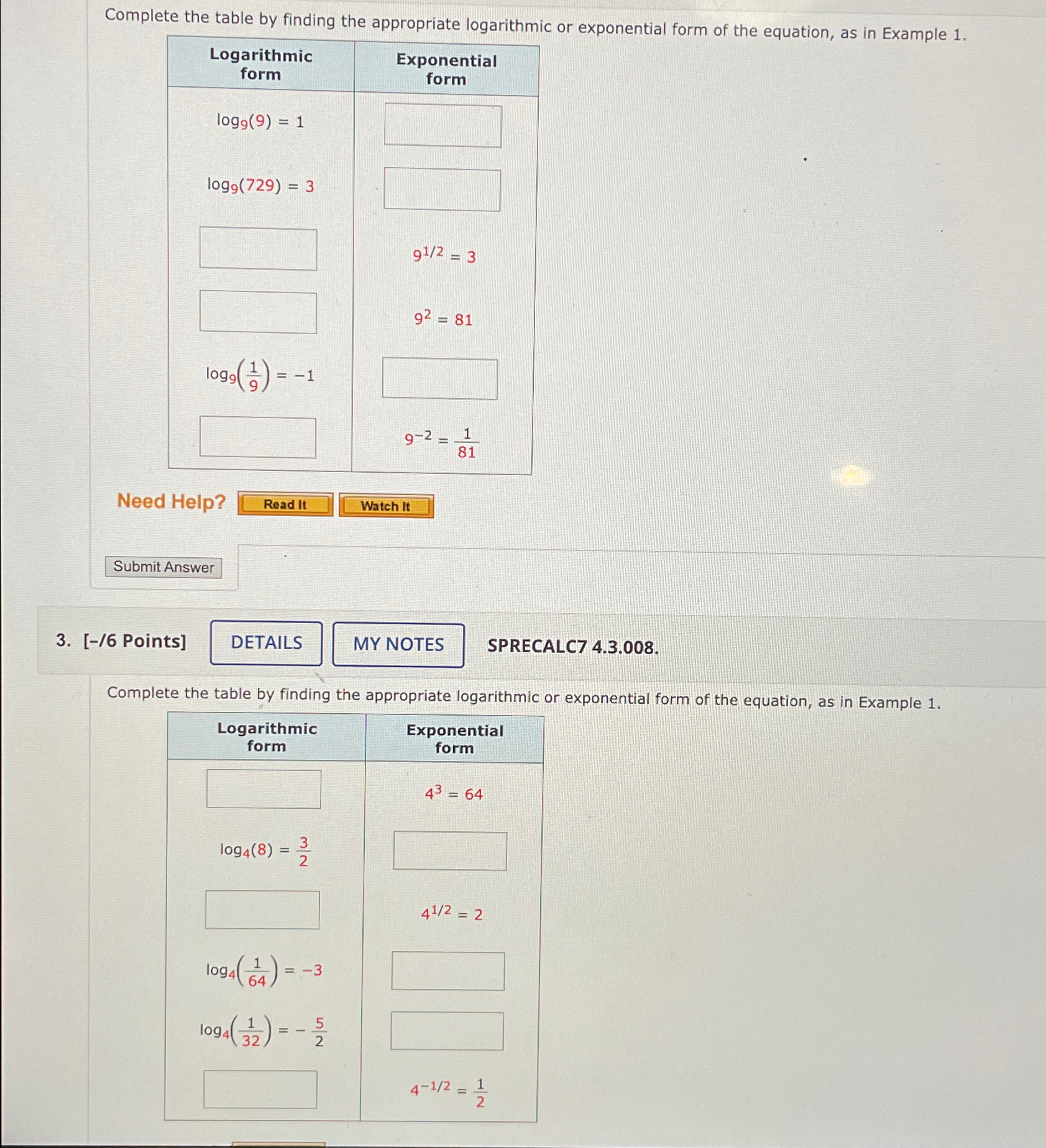 Complete the table by finding the appropriate | Chegg.com