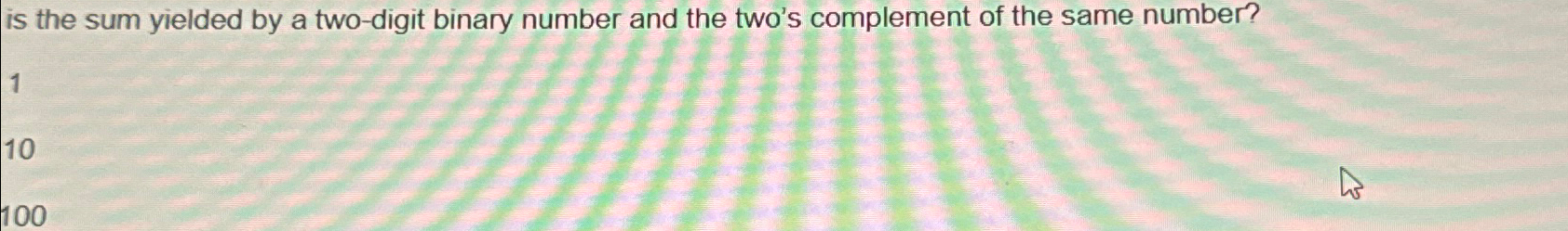 Solved is the sum yielded by a two-digit binary number and | Chegg.com